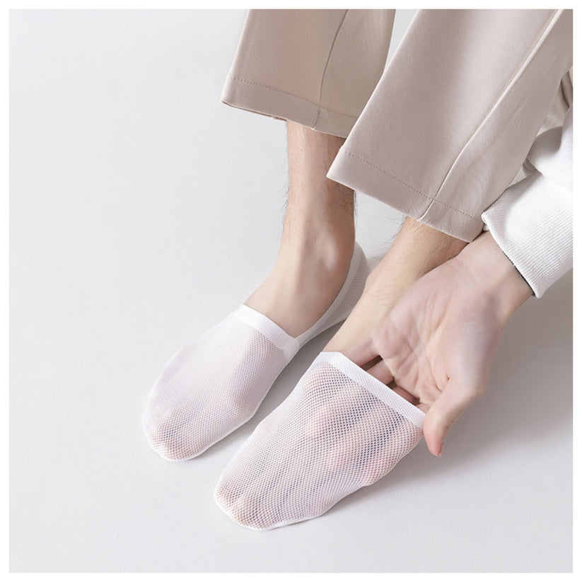 Smiley Sox | 3 Pack Invisible Socks | Breathable, Anti-Skid, Silk Socks