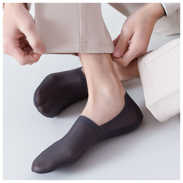 Smiley Sox | 3 Pack Invisible Socks | Breathable, Anti-Skid, Silk Socks
